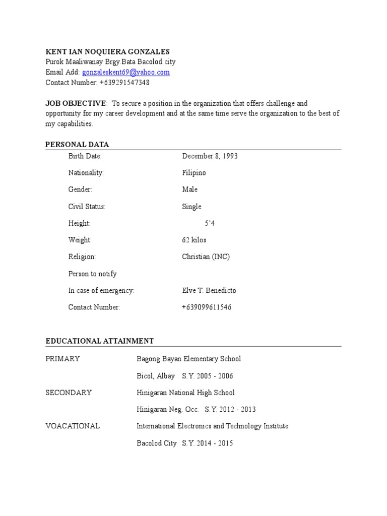 Kent Ian Noquiera Gonzales | PDF