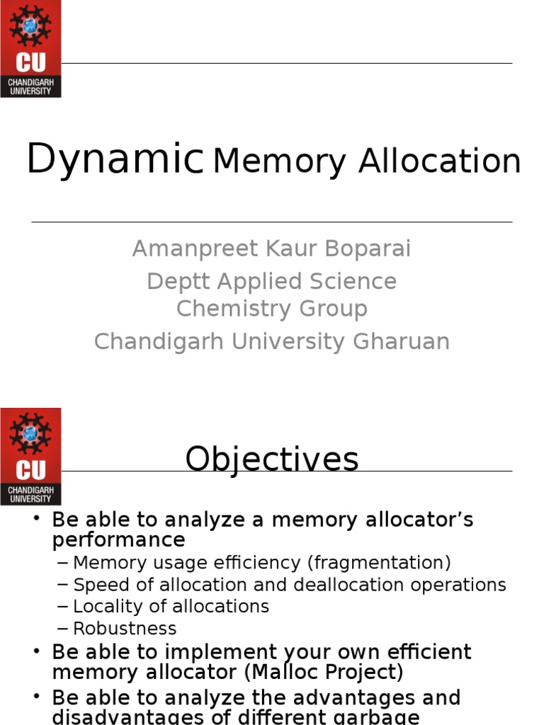 Dynamic Memory Allocation Pdf Pointer Computer Programming Variable Computer Science