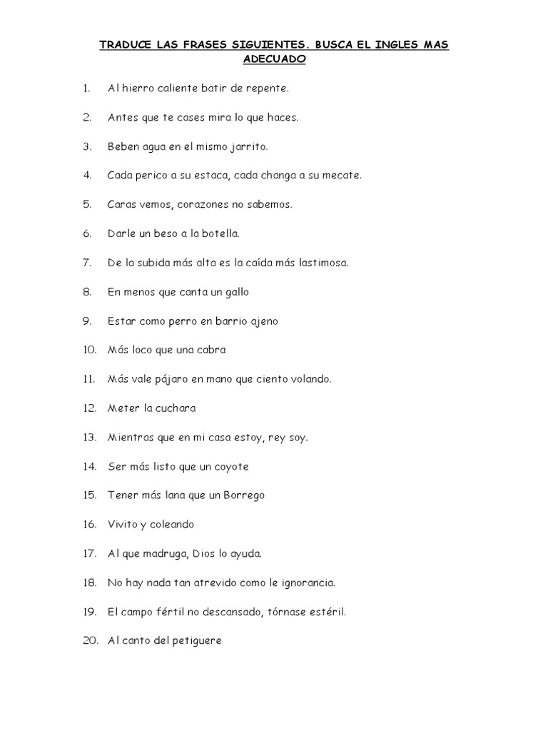 Spanish Idioms | PDF | Lingüística | Idiomas