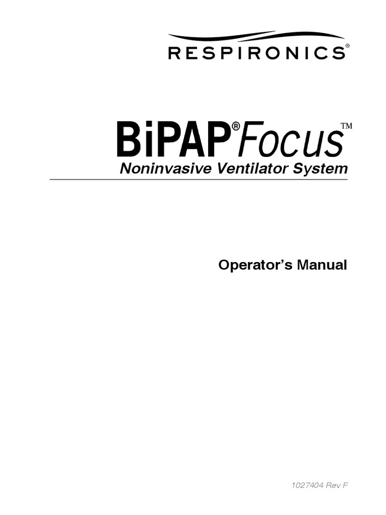 BiPAP Focus Operators Manual | PDF