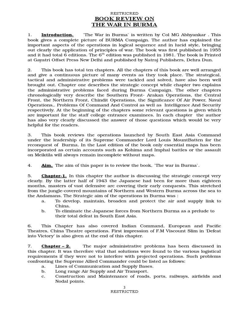 Book Review-War in Burma | PDF | Warfare Of The Industrial Era ...