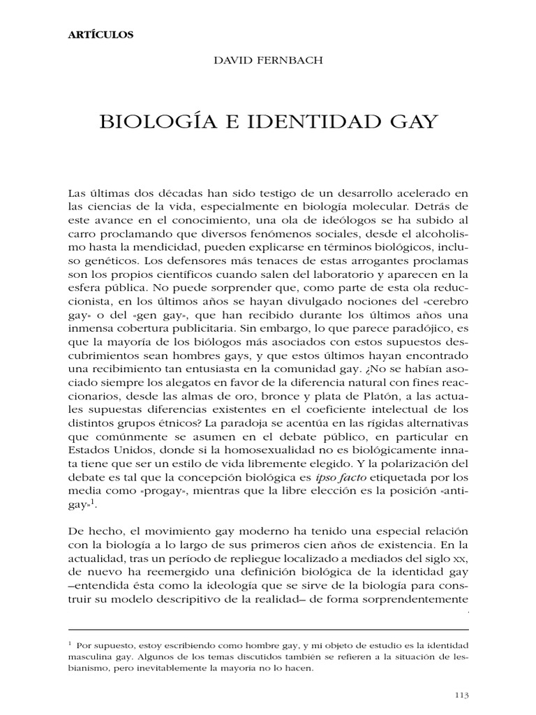 David Fernbach Biology and Gay Identity NLR I 228 March April 1998 ...