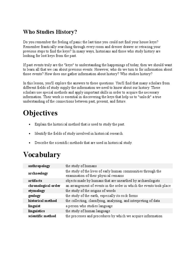 Lesson 2 | PDF | Archaeology | Excavation (Archaeology)