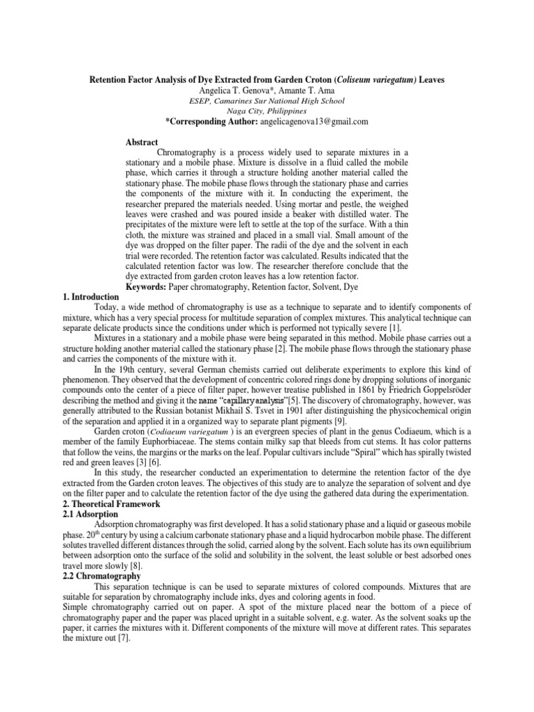 Retention Factor Analysis | PDF | Elution | Chromatography