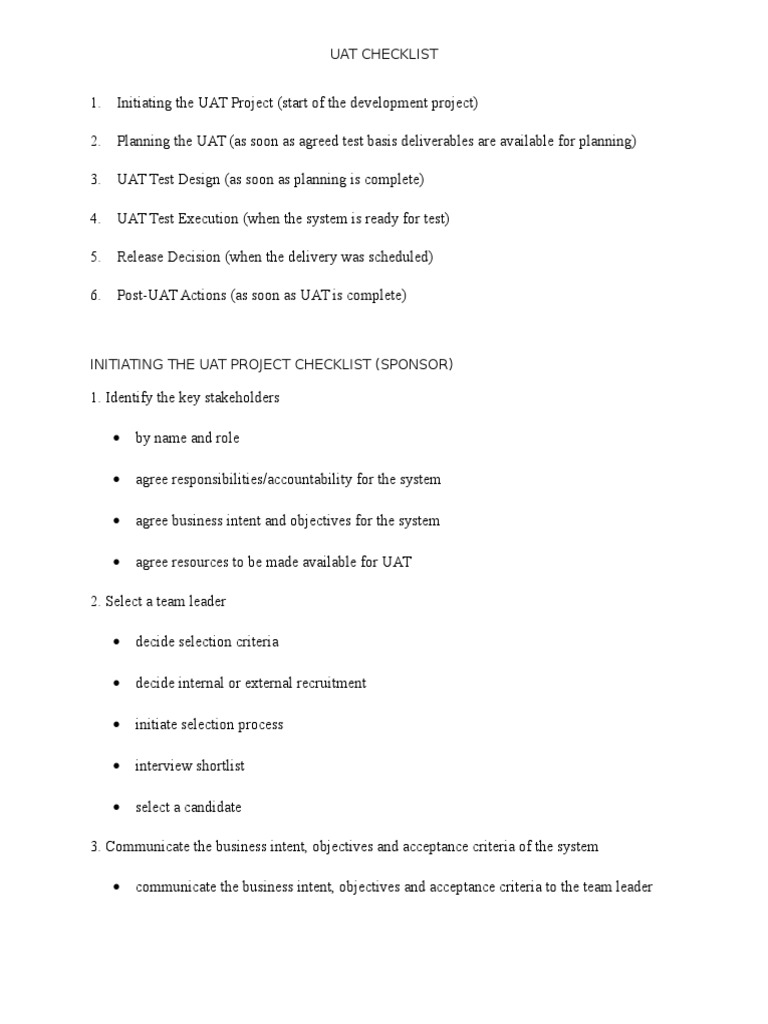 UAT Checklist | PDF | Business Process | Recruitment