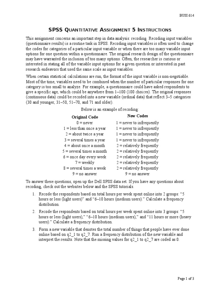SPSS Quantitative Assignment 5 Instructions | PDF | Skewness | Mean