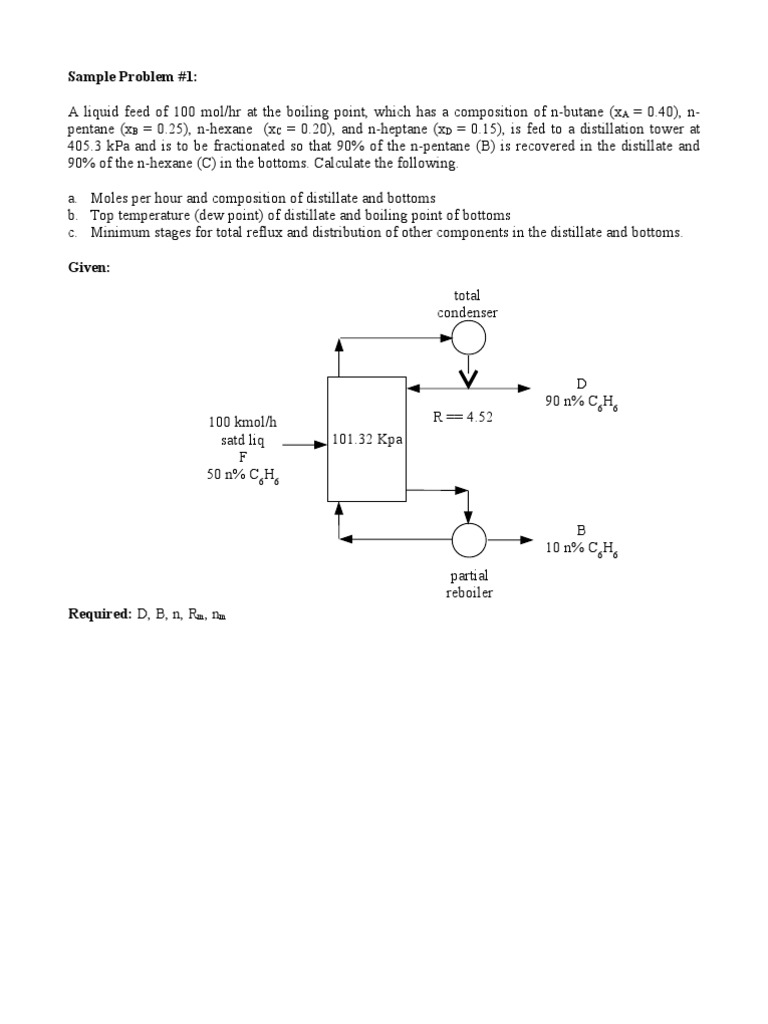 Sample Problem #1 | PDF | Distillation | Phases Of Matter