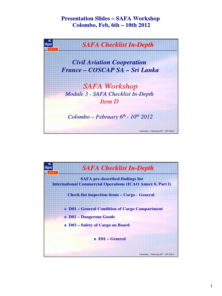 1.3-5 SAFA Checklist In-Depth D Items - COL | Download Free PDF ...