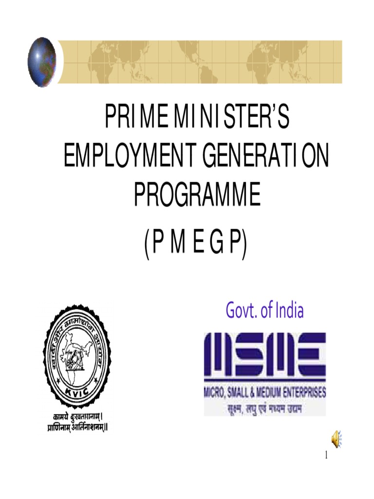 Presentation On PMEGP Scheme | PDF | Employment | Banking