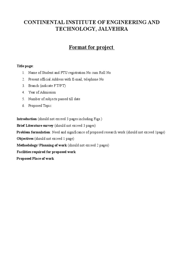 Continental Institute of Engineering and Technology, Jalvehra Format ...