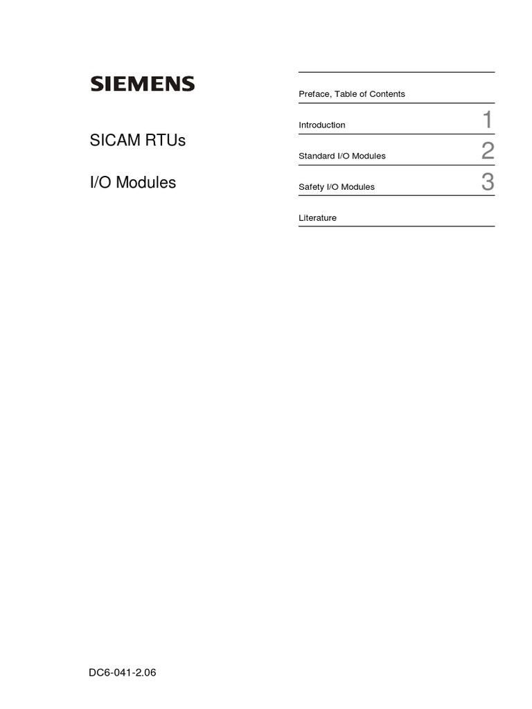 Sicam TM Io Module Eng | PDF | Switch | Power Supply