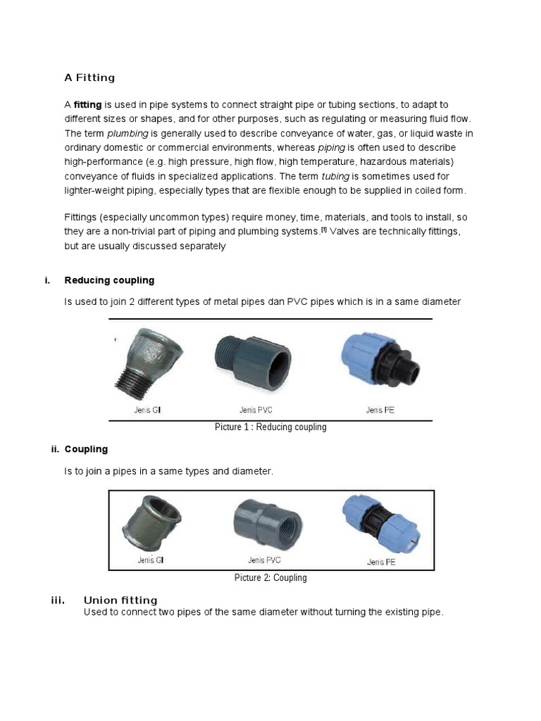 A Fitting: Pipe Tubing Fluid | PDF | Pipe (Fluid Conveyance) | Valve