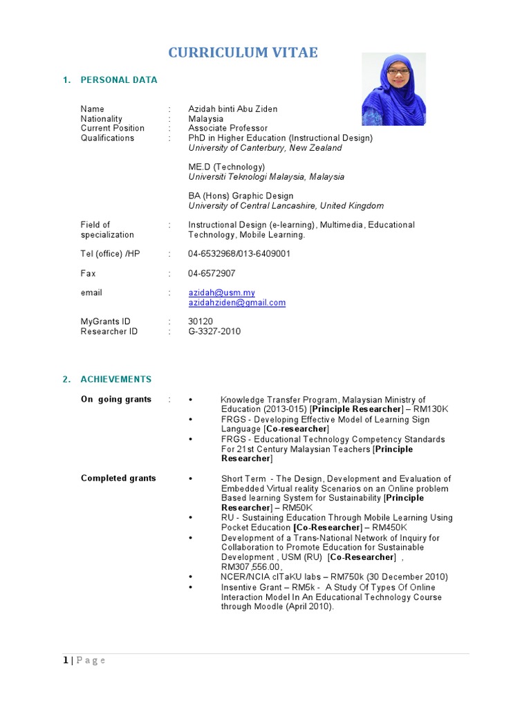 My CV | PDF | Educational Technology | Educational Devices