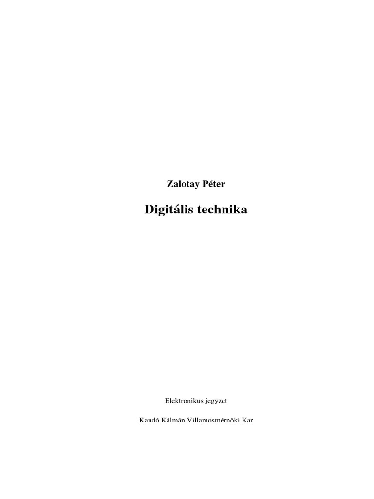 Zalotay Péter - Digitális Technika | PDF