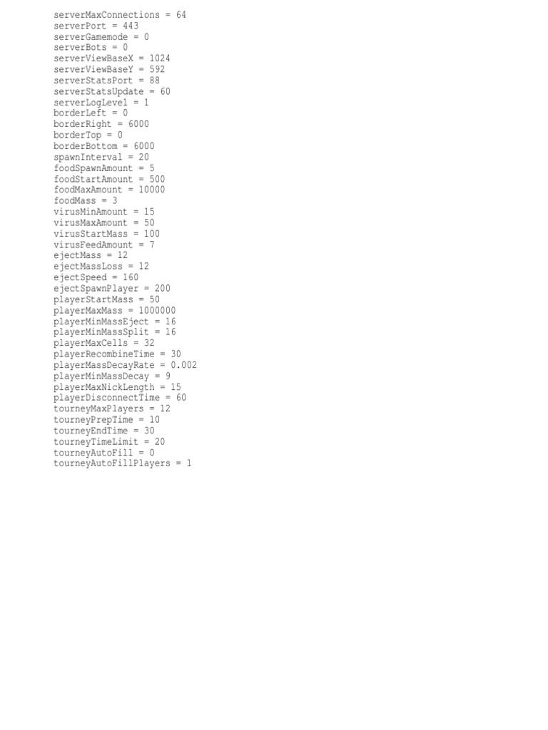 Agario Private Server Configuration Guide | PDF