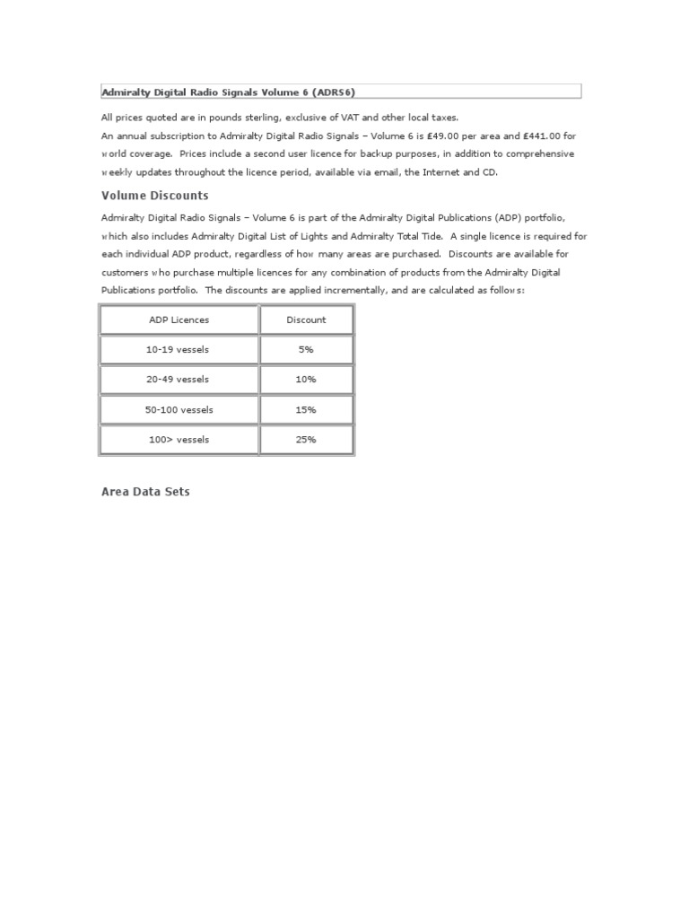 Admiralty Digital Radio Signals Volume 6 | PDF | Sea | Business