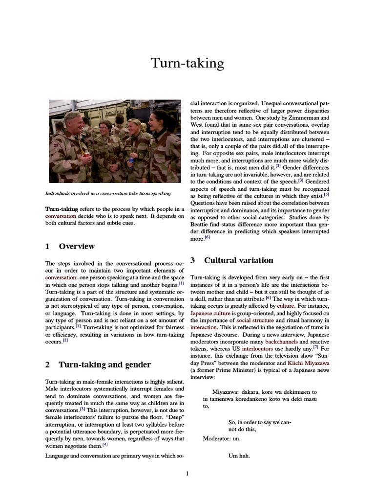 Turn Taking | PDF | Speech | Oral Communication