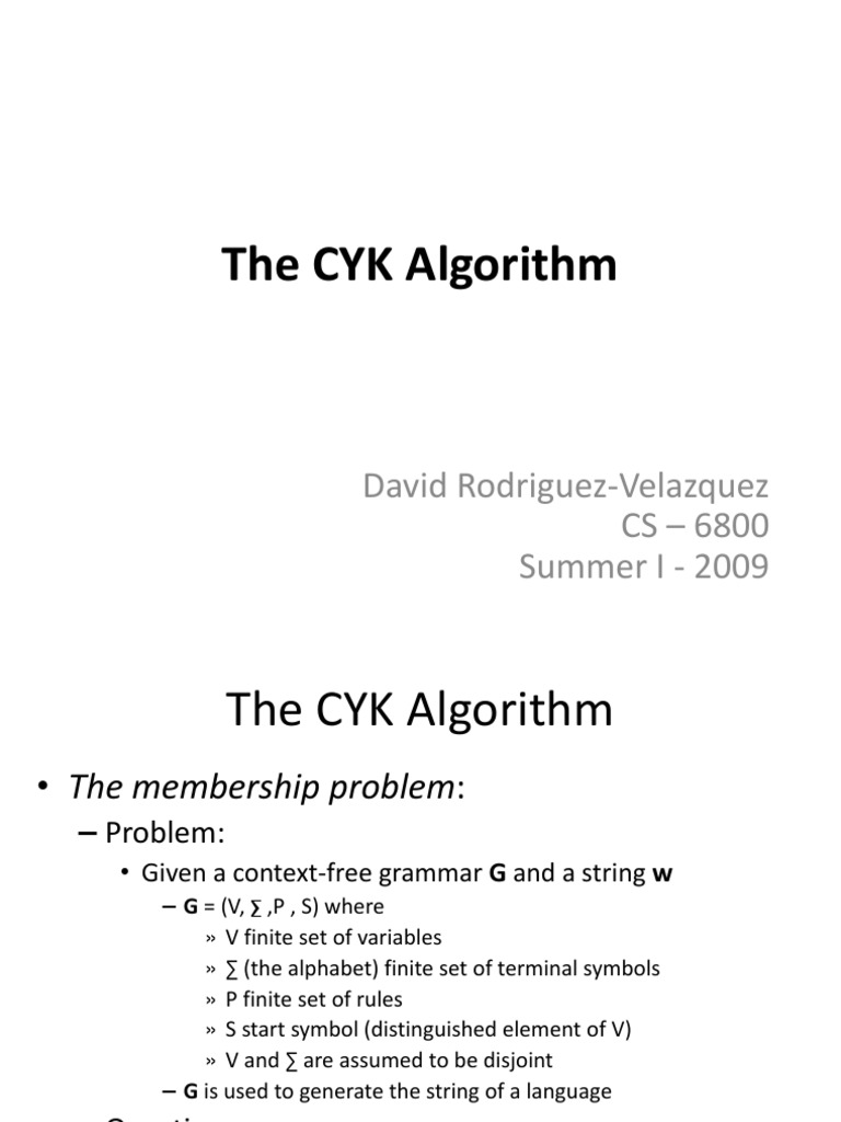 Cyk Algorithm Areas Of Computer Science Mathematical Concepts Free 30 Day Trial Scribd 4842