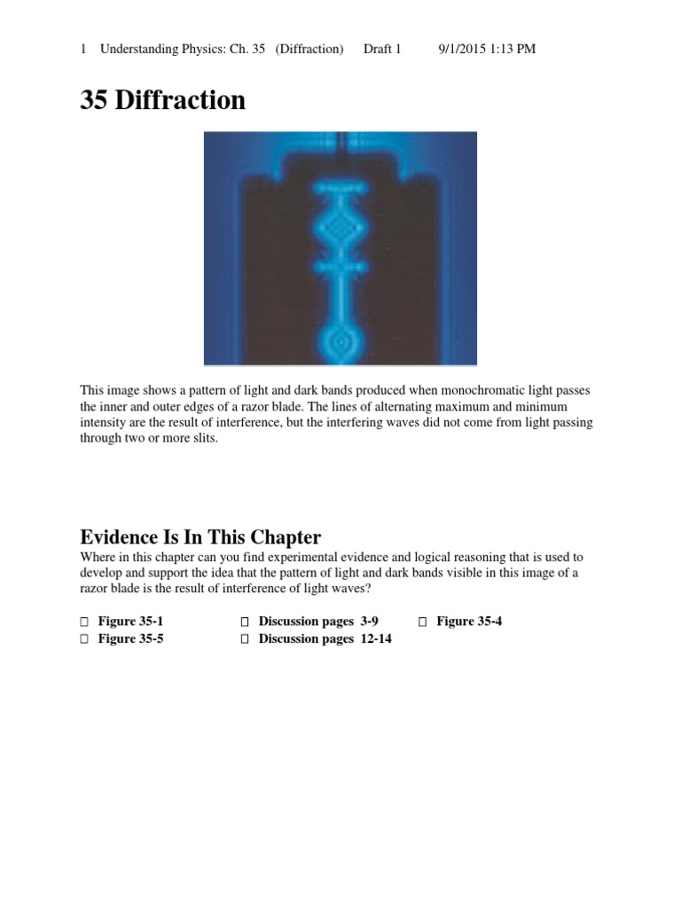 UP 2 CH 35 Diffraction PDF | PDF | Diffraction | Wavelength