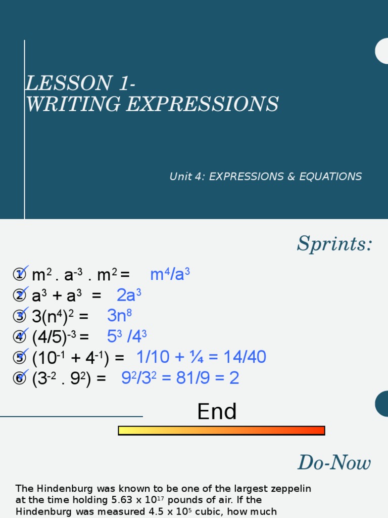 Writing Mathematical Expressions & Equations | PDF | Integer ...