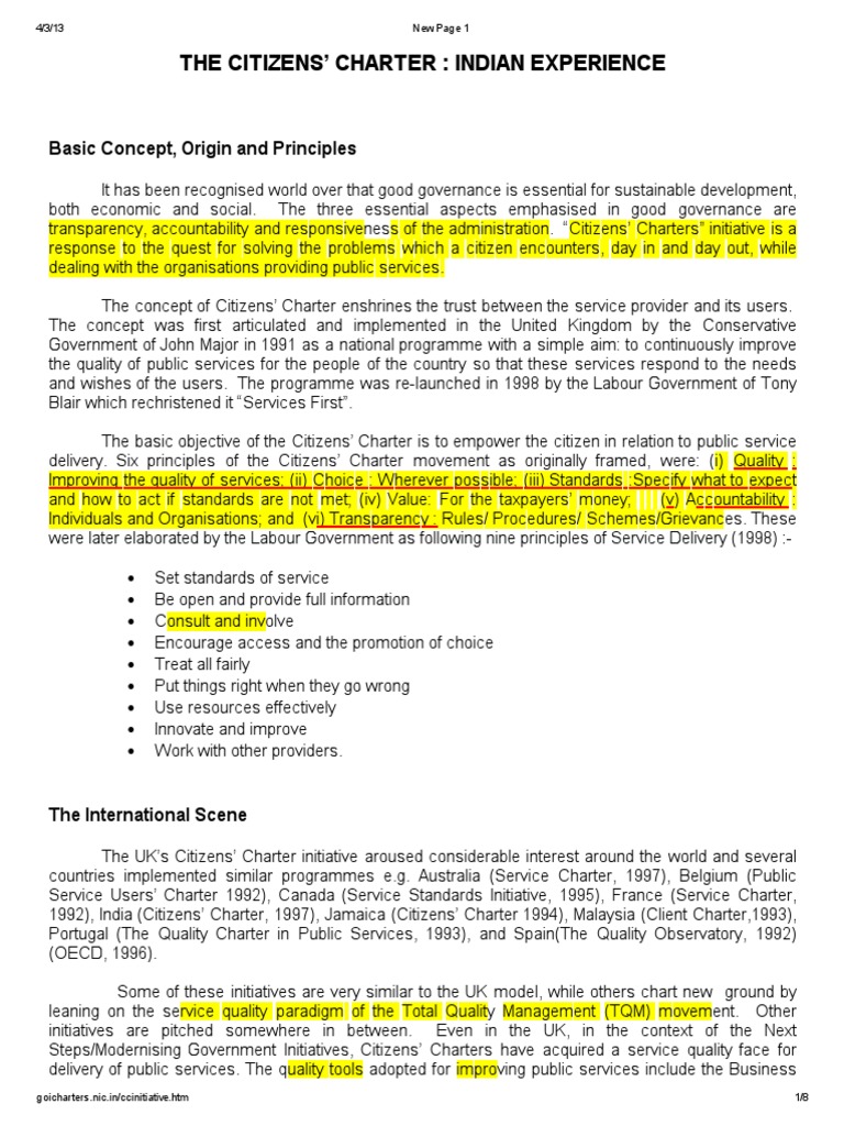 Citizen's Charters | PDF | Citizenship | Evaluation