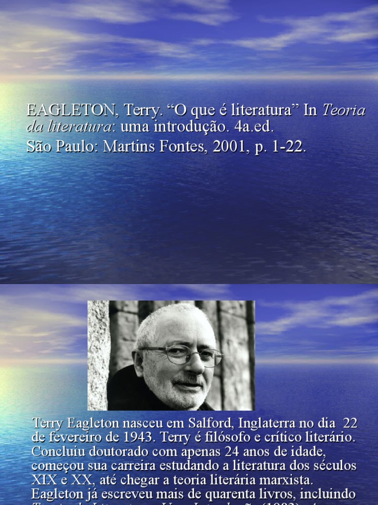 O que é Literatura: Análise de Eagleton | PDF | Pragmatismo | Ciência ...