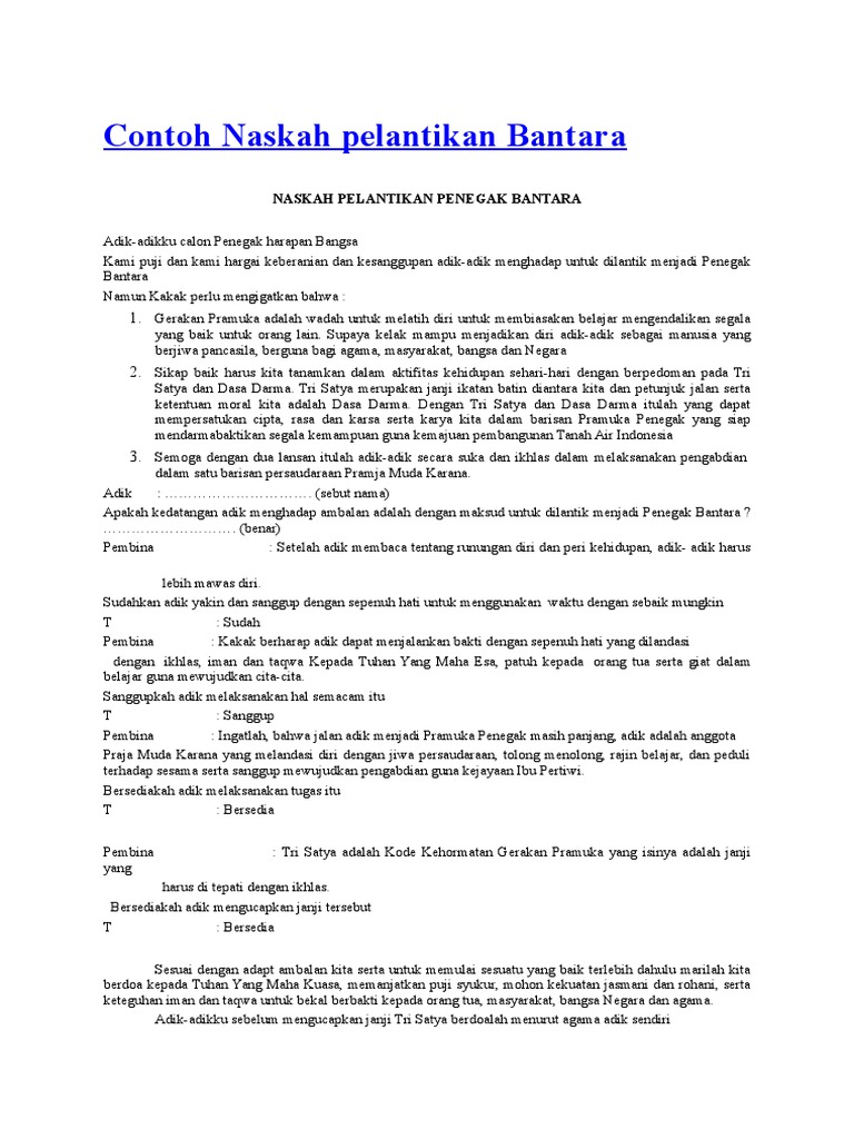 Contoh Naskah Pelantikan Bantara | PDF