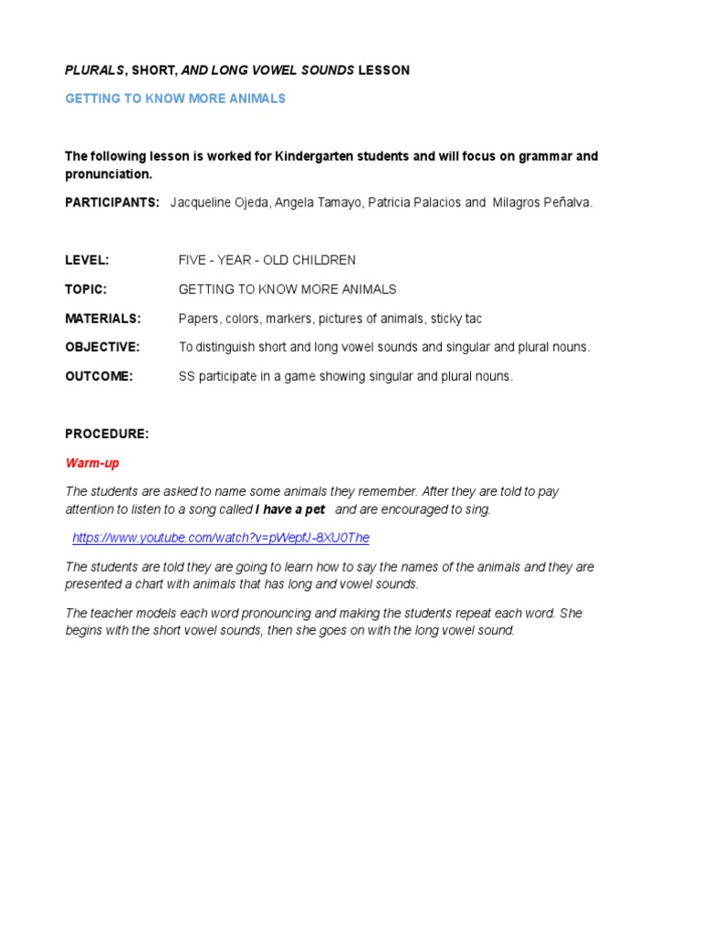 Pronouncing Plurals in Animal Names | PDF | Plural | Grammatical Number