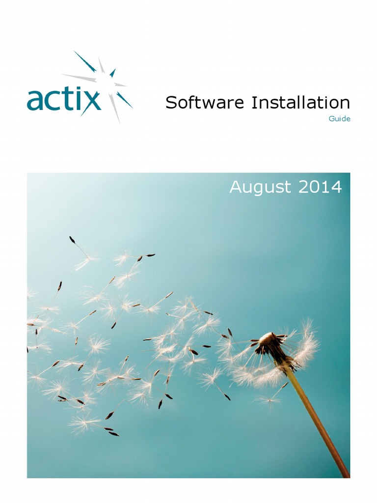 Actix Software Installation Guide | PDF | Installation (Computer ...