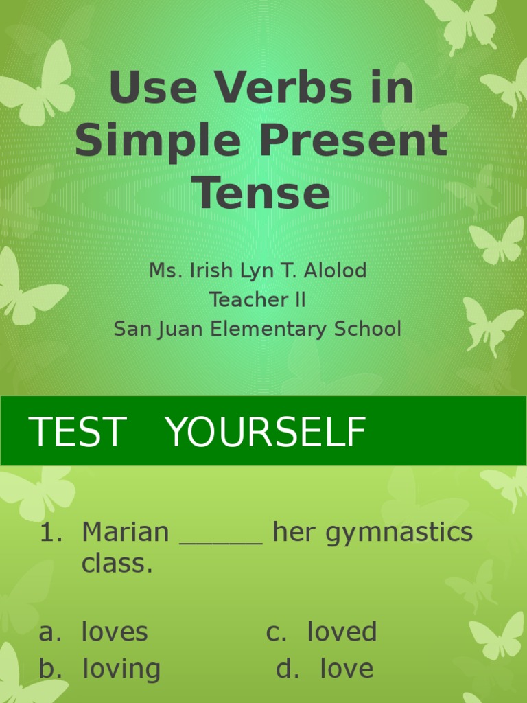 Use Verbs in Simple Present Tense | PDF | Language Families | Syntactic ...