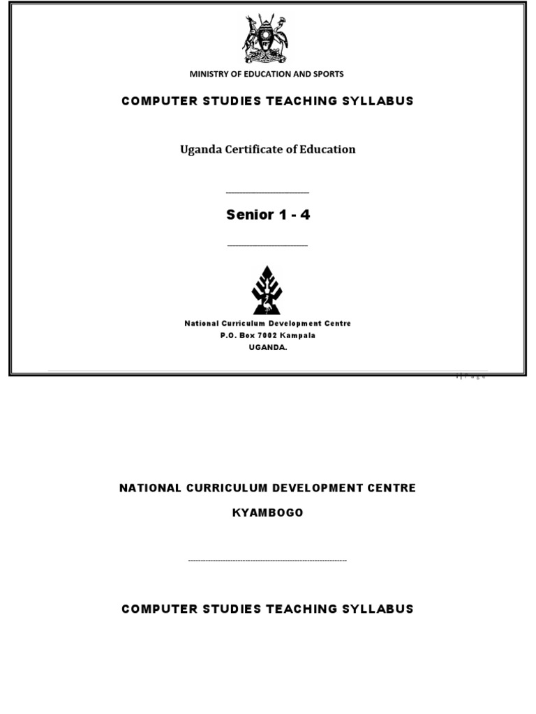 NCDC Computer Studies Teaching Syllabus 2008 | PDF | Educational ...