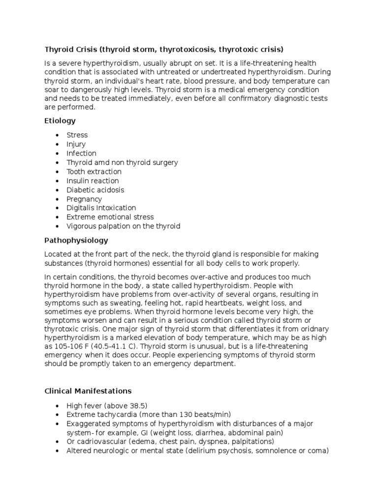 Thyroid Crisis | PDF | Hyperthyroidism | Thyroid