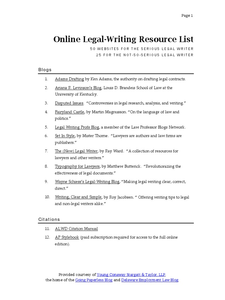 75 Online Legal-Writing Resources | PDF | Plain Language | Blog
