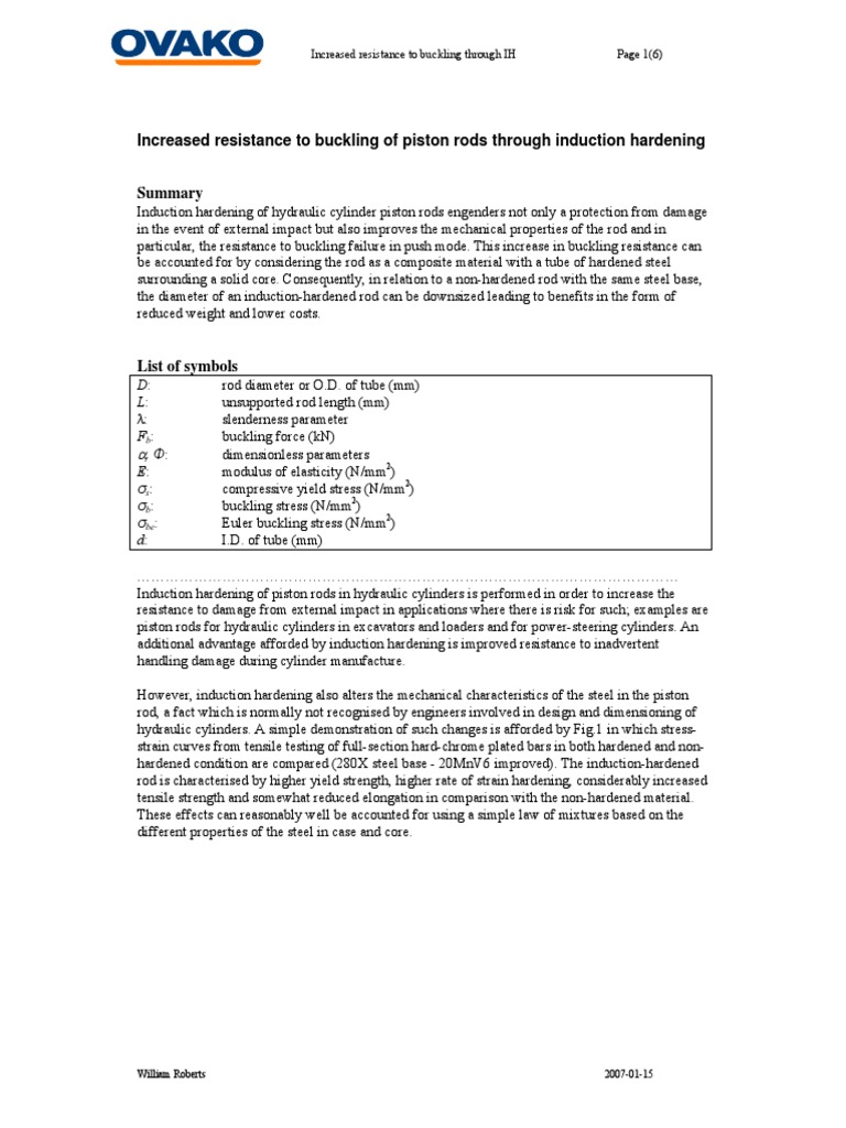 Increased Resistance To Buckling of Piston Rods Through Induction ...