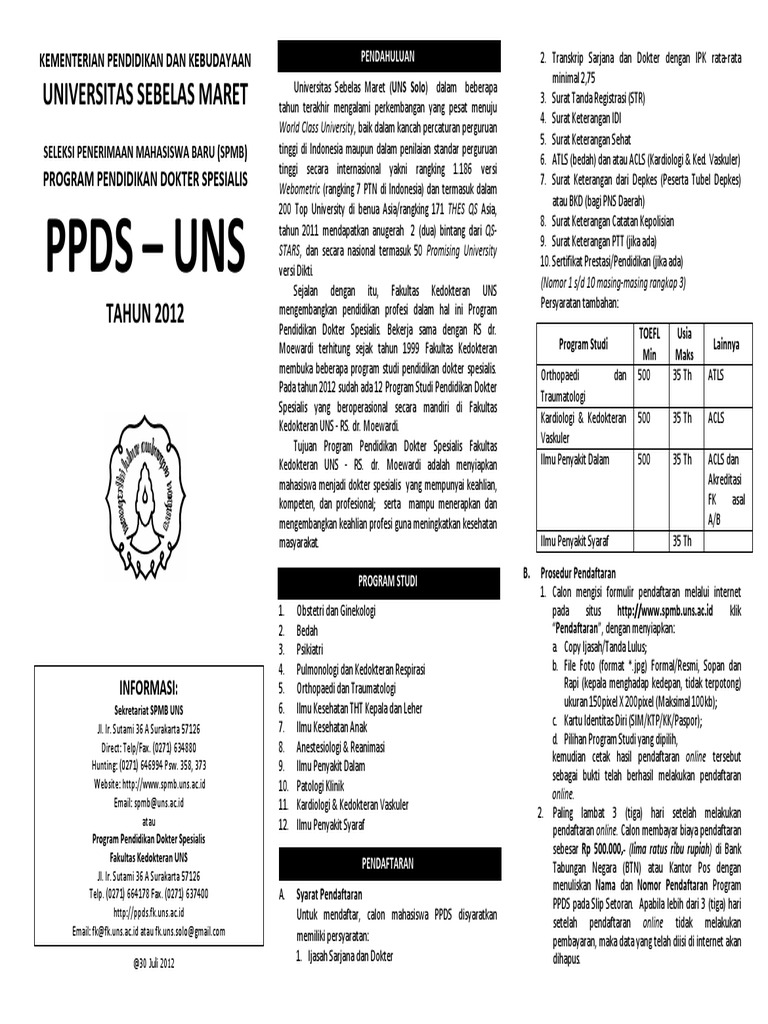Syarat Ppds Uns PDF | PDF