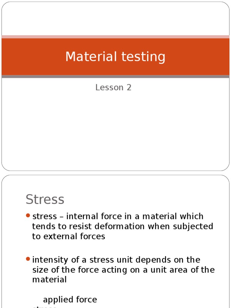 Material Testing: Lesson 2 | PDF | Deformation (Engineering) | Yield ...