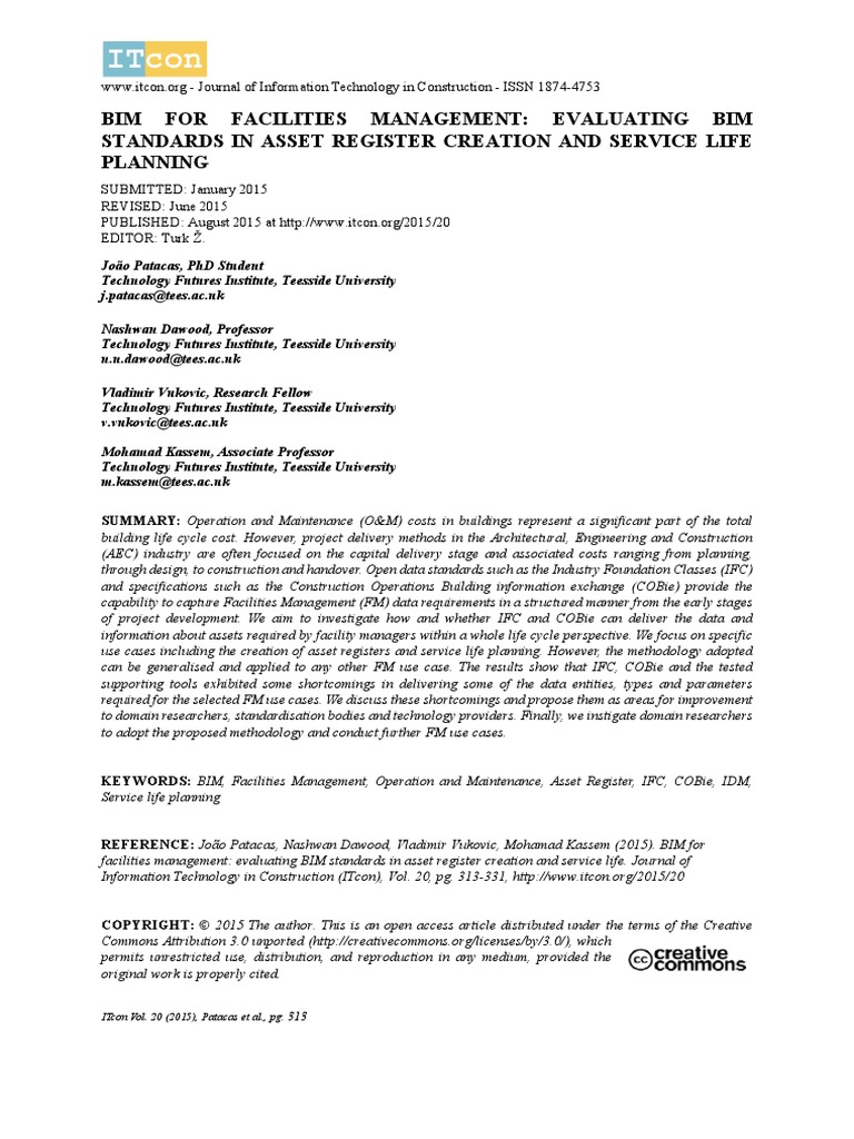 Bim For Facilities Management Evaluating Bim | PDF | Building ...