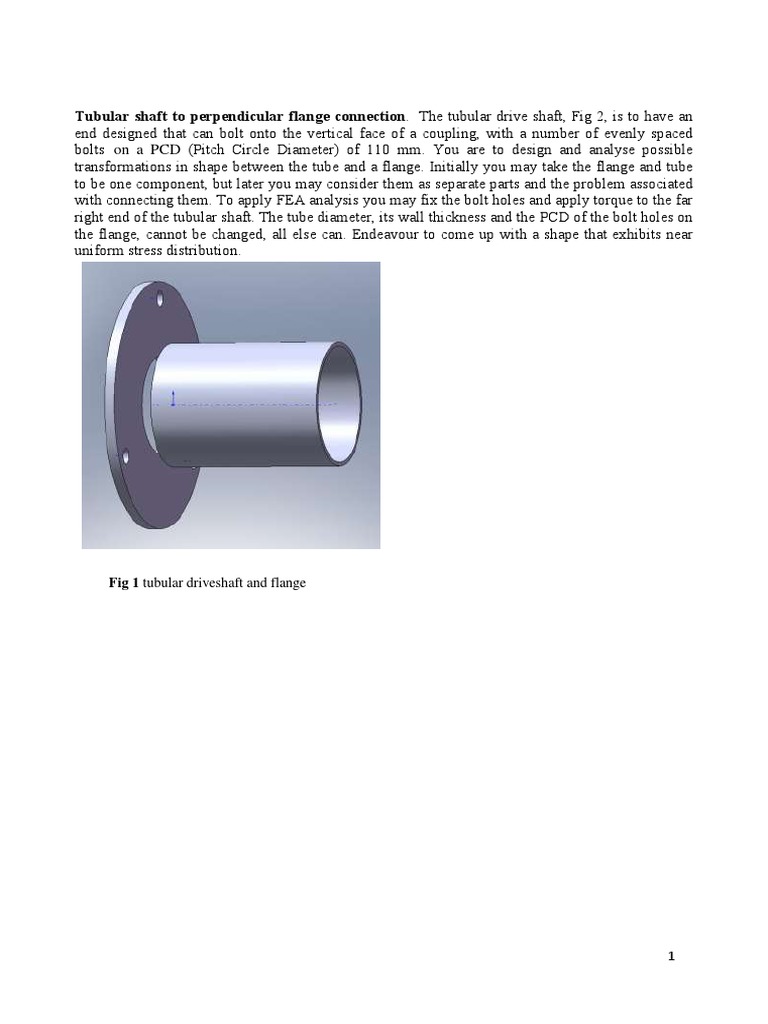 Tubular Shaft and Flange Design Analysis | PDF