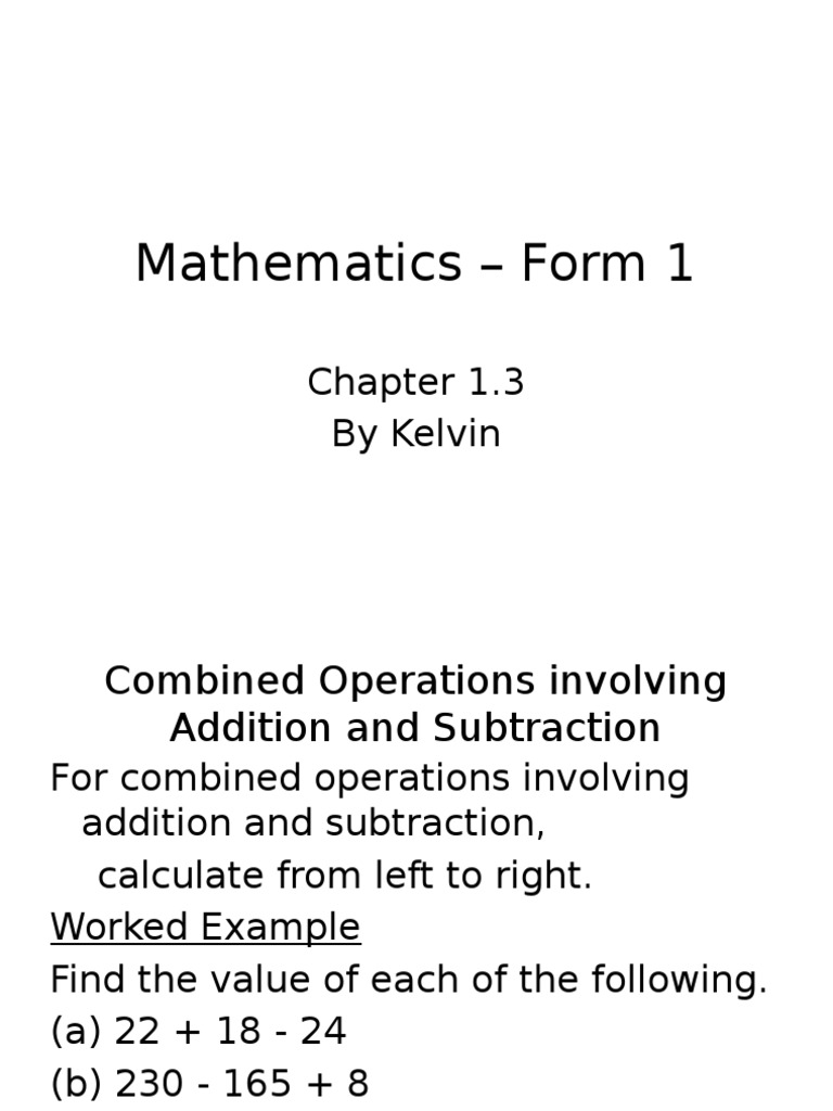 Math Chapter 1.3 Form 1 by Kelvin | PDF | Multiplication | Teaching ...
