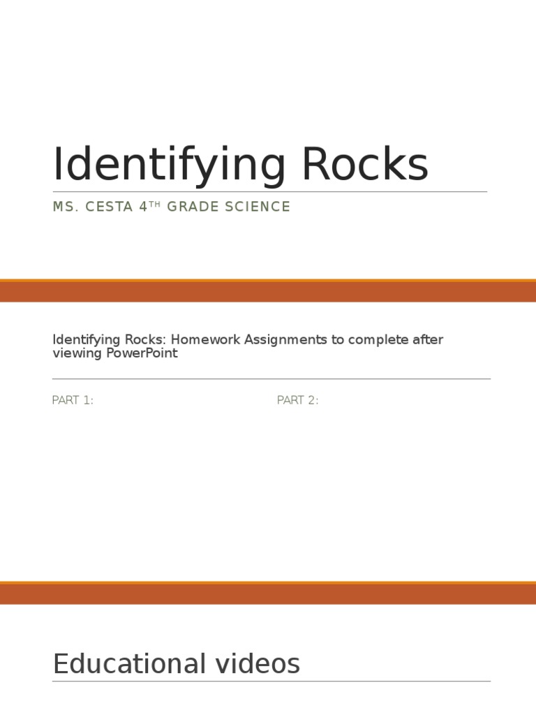 4th Grade Rock Identification | PDF | Science & Mathematics