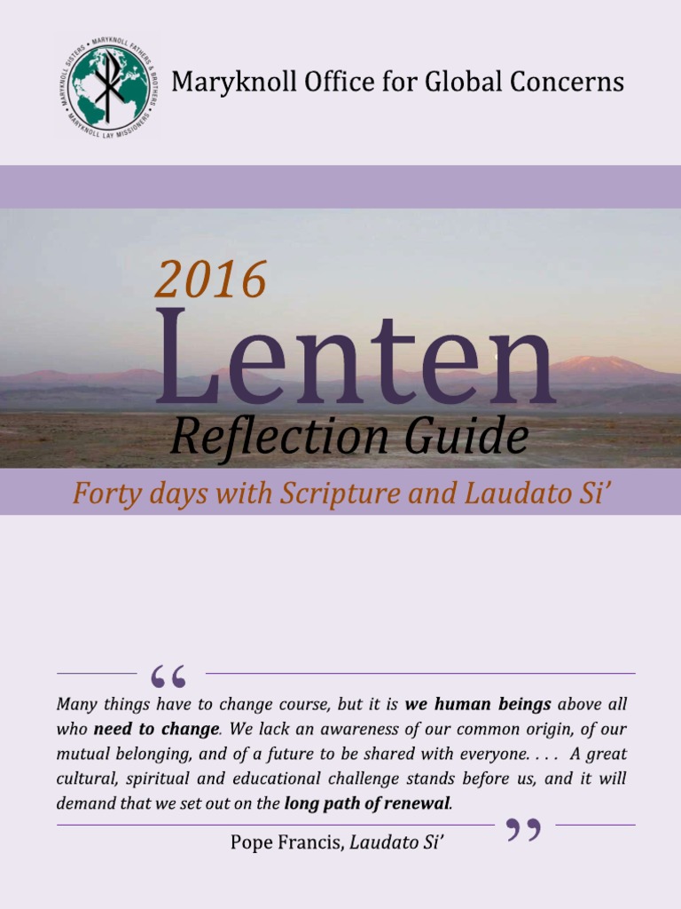 Lenten Reflection Guide: Forty Days With Scripture and Laudato Si | PDF ...