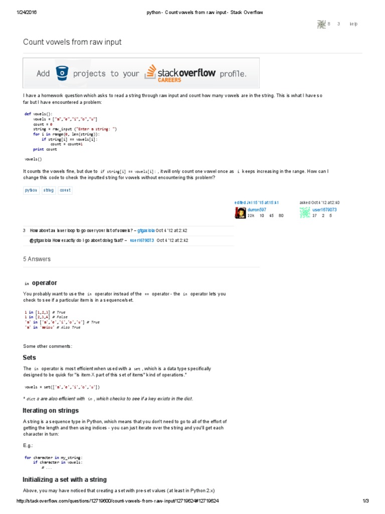 Count Vowels From Raw Input | PDF | String (Computer Science) | Data Type