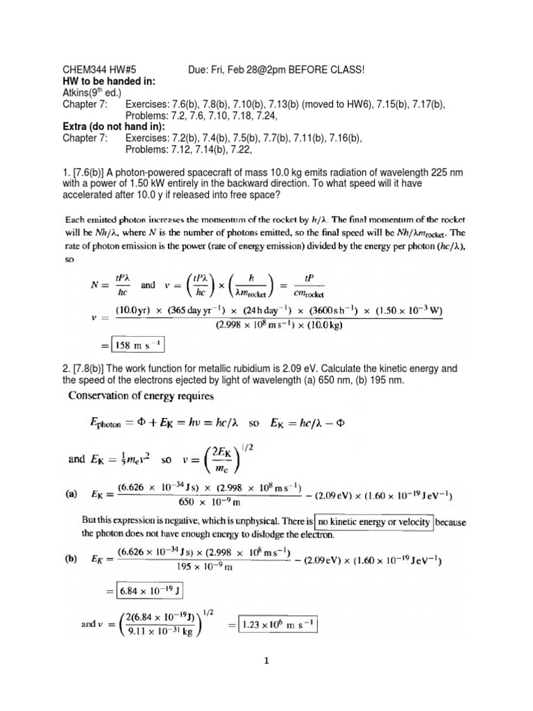 Solution Set 5 | PDF | Wave Function | Electron