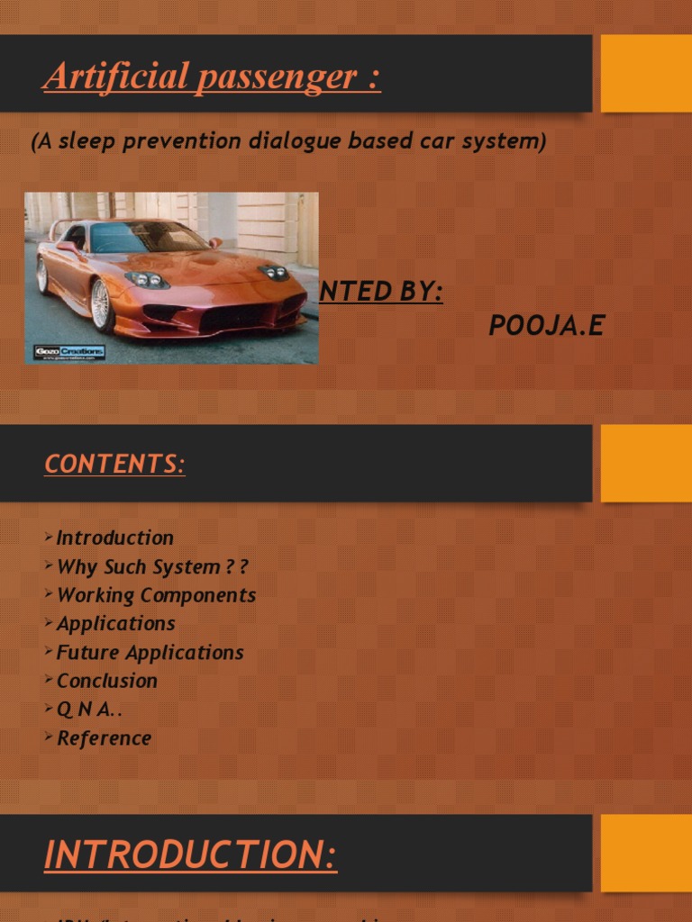 Artificial Passenger:: (A Sleep Prevention Dialogue Based Car System) | PDF | Speech Recognition ...