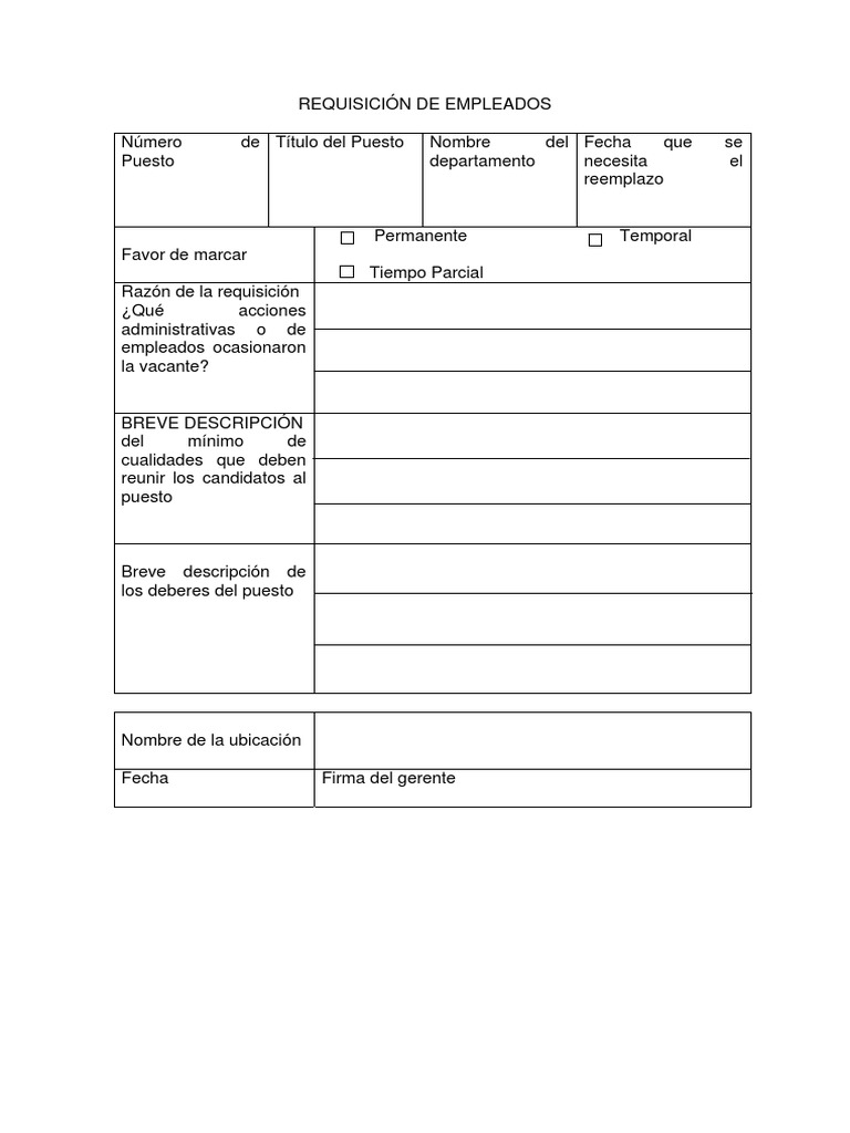 Requisicion de Empleado | PDF