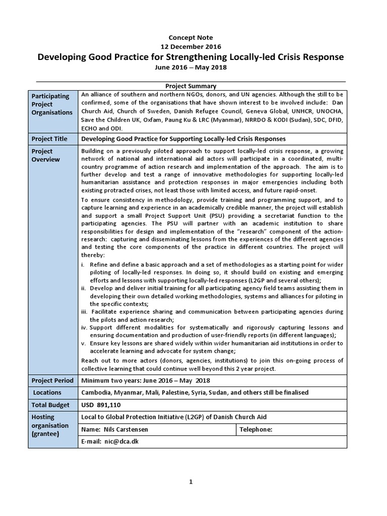 Concept Note Locally-Led Response 151215 | Emergency Management ...