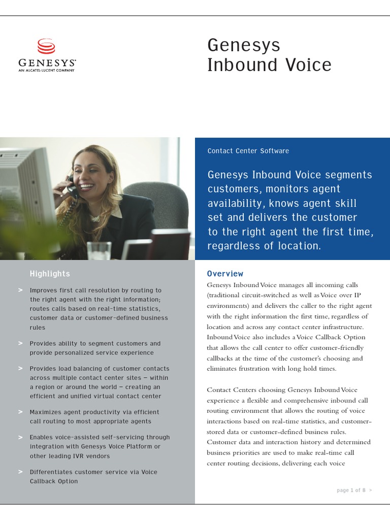 Genesys Inbound Voice | PDF | Call Centre | Interactive Voice Response