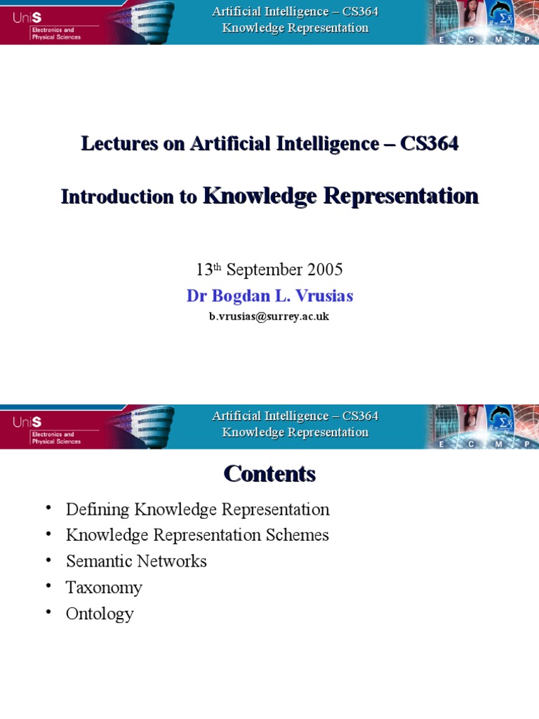 Week2 Intro Knowledge Representation | PDF | Ontology (Information Science) | Knowledge ...