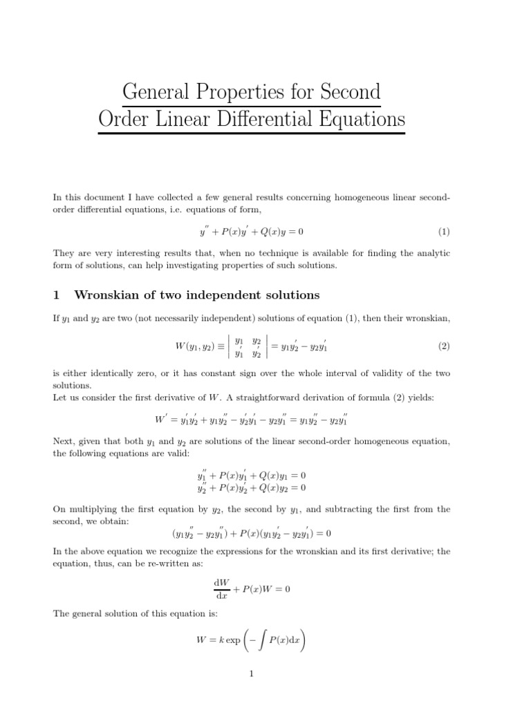 Linear Secondorder General (1) .Ps | PDF | Eigenvalues And Eigenvectors | Trigonometric Functions