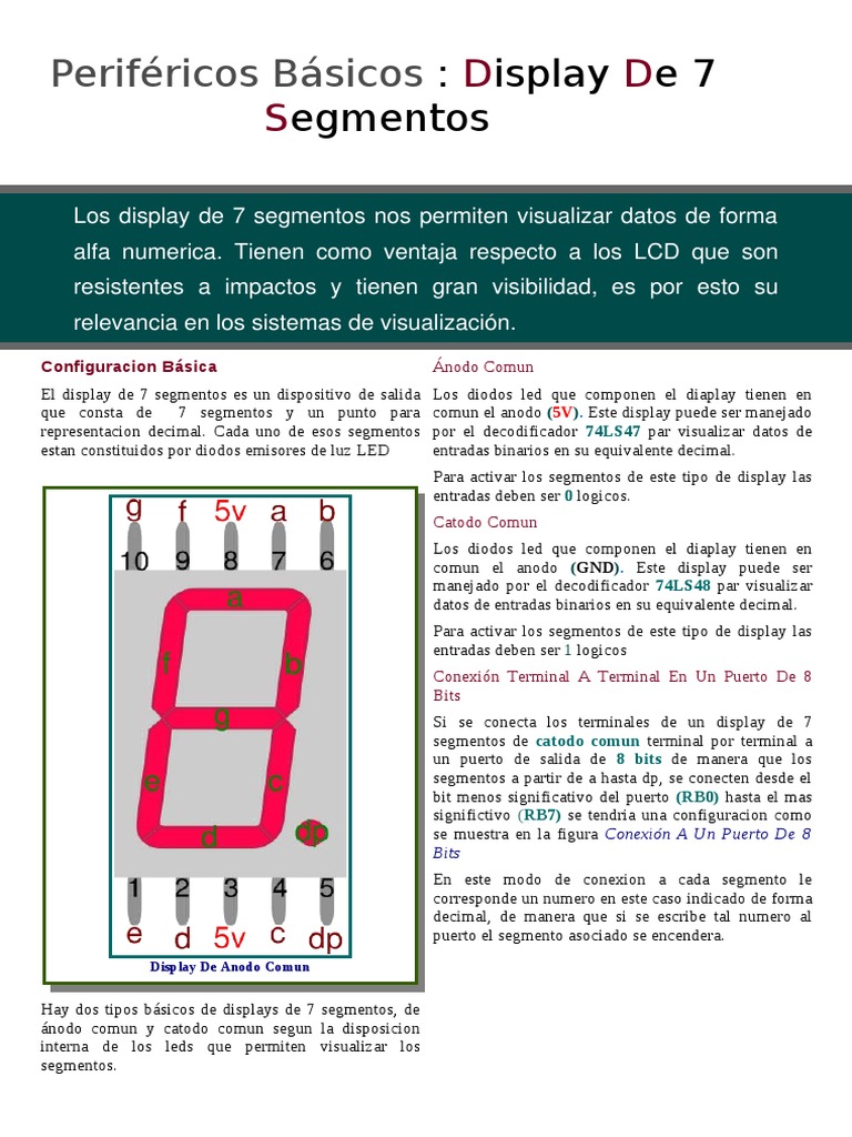Manejo Display de 7 Segmentos | PDF